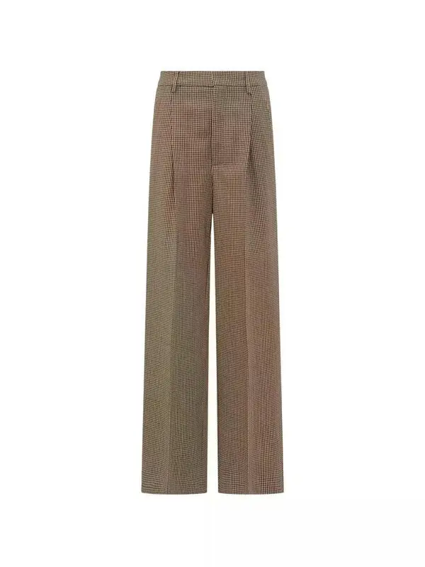 THE SEAFARER Sascia Houndstooth Pleated Trousers