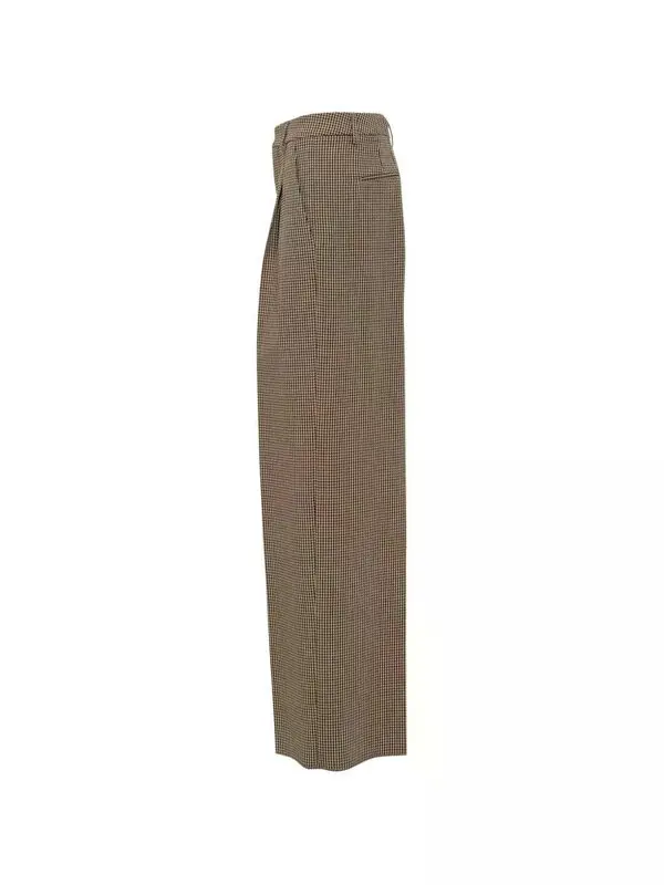 THE SEAFARER Sascia Houndstooth Pleated Trousers