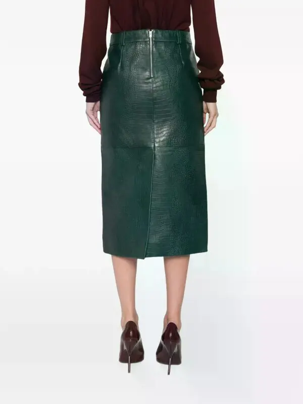 THE FRANKIE SHOP Bottle Croc-effect Pencil Skirt