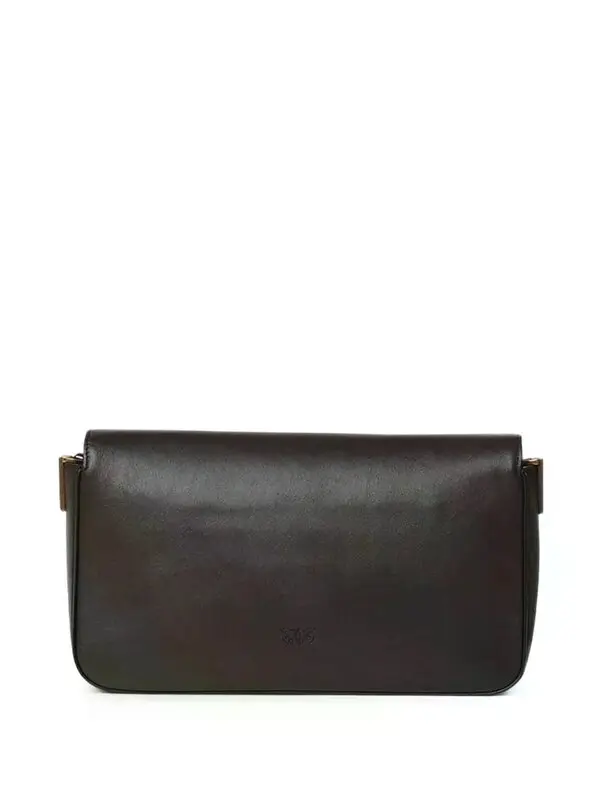 Pinko Love Birds Leather Shoulder Bag - Brown