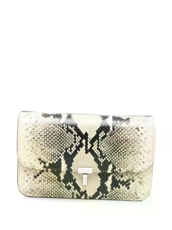 TOTEME T-lock Snake-effect Leather Crossbody Bag - Neutrals