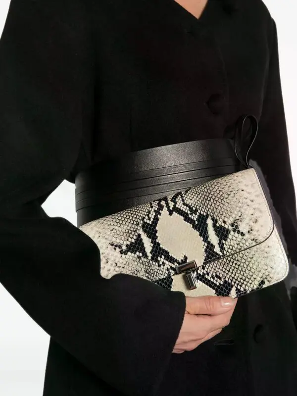 TOTEME T-lock Snake-effect Leather Crossbody Bag