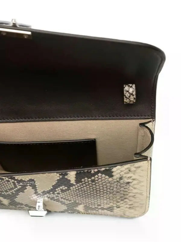 TOTEME T-lock Snake-effect Leather Crossbody Bag