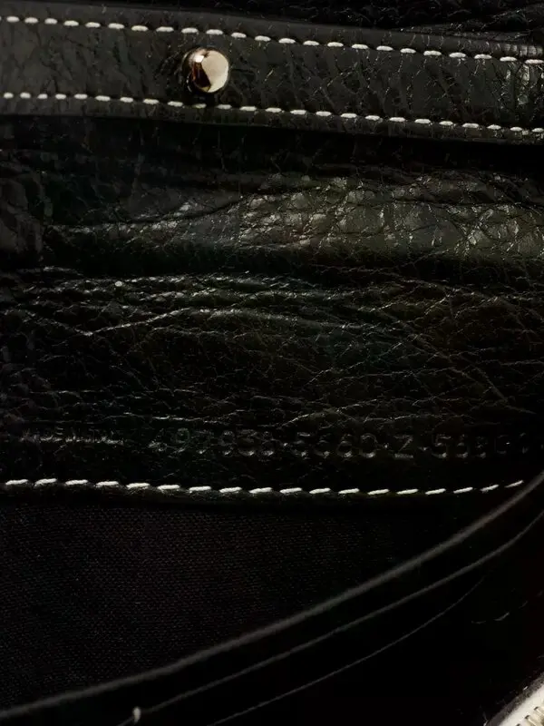 Balenciaga Bazaar Leather Shoulder Bag - Black