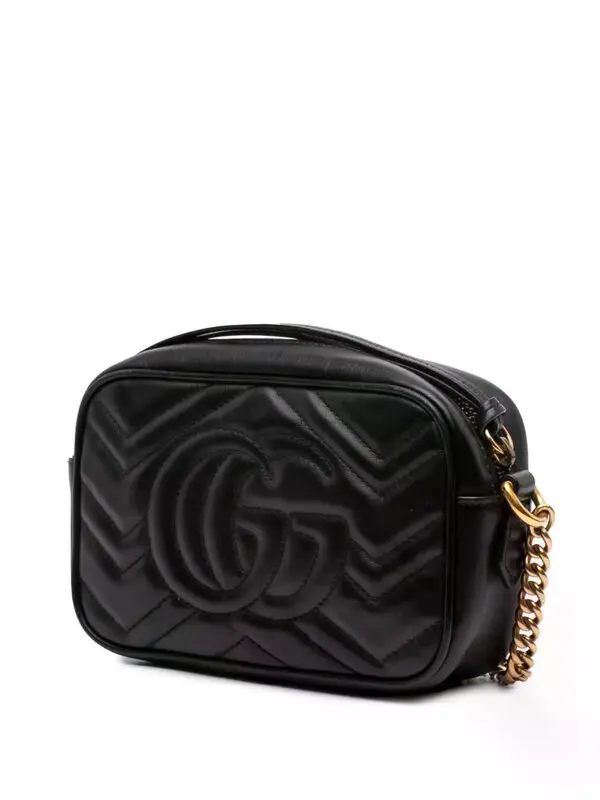 Gucci Mini Gg Marmont Matelassé Crossbody Bag - Black