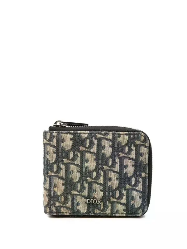 Dior 2023 Oblique Canvas Zip Around Wallet Small Wallets