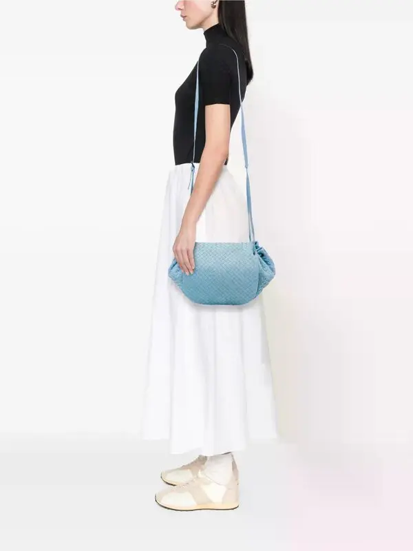 Bottega Veneta 2012-2026 Nappa Intrecciato Flap Crossbody Bag - Blue