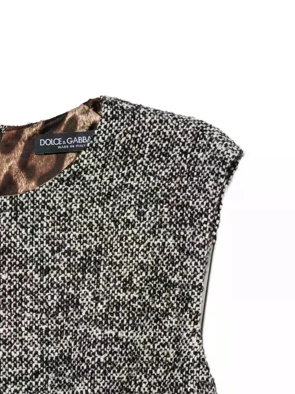 Dolce & Gabbana Tweed Sleeveless Dress - Grey
