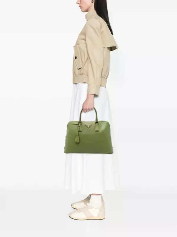 Prada Saffiano Lux Promenade Satchel - Green