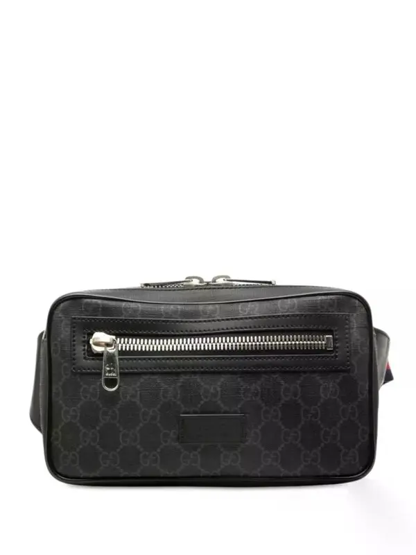 Gucci 2000-2015 Gg Supreme Web Belt Bag - Black