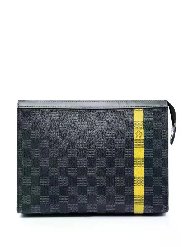 LOUIS VUITTON Damier Graphite Stripe Pochette Voyage Mm Clutch Bag - Black