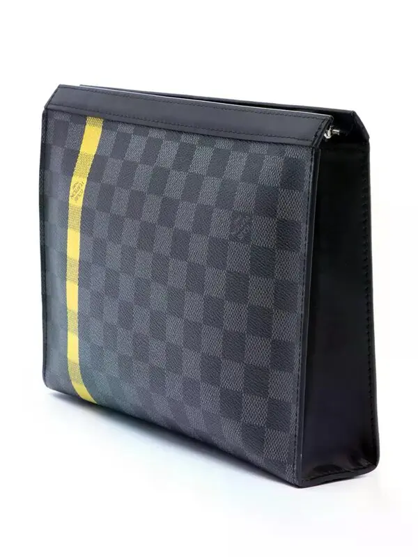 LOUIS VUITTON Damier Graphite Stripe Pochette Voyage Mm Clutch Bag