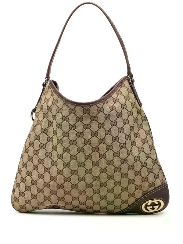 Gucci 2000-2015 Gg Canvas New Britt Hobo Bag - Neutrals