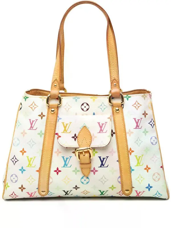 LOUIS VUITTON 2000-2026 Monogram Multicolore Aurelia Mm Tote Bag - White