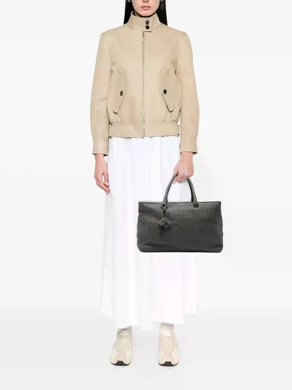 Bottega Veneta Large Nappa Intrecciato Brick Tote Bag - Grey