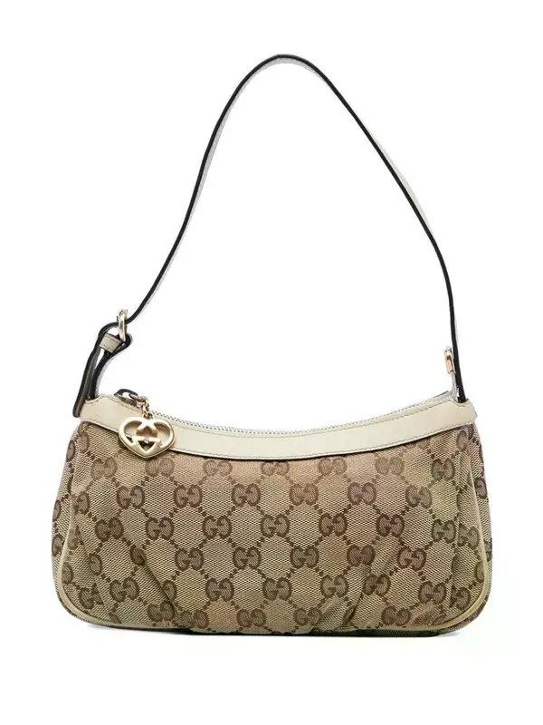 Gucci Gg Canvas Lovely Heart Pochette Shoulder Bag - Neutrals
