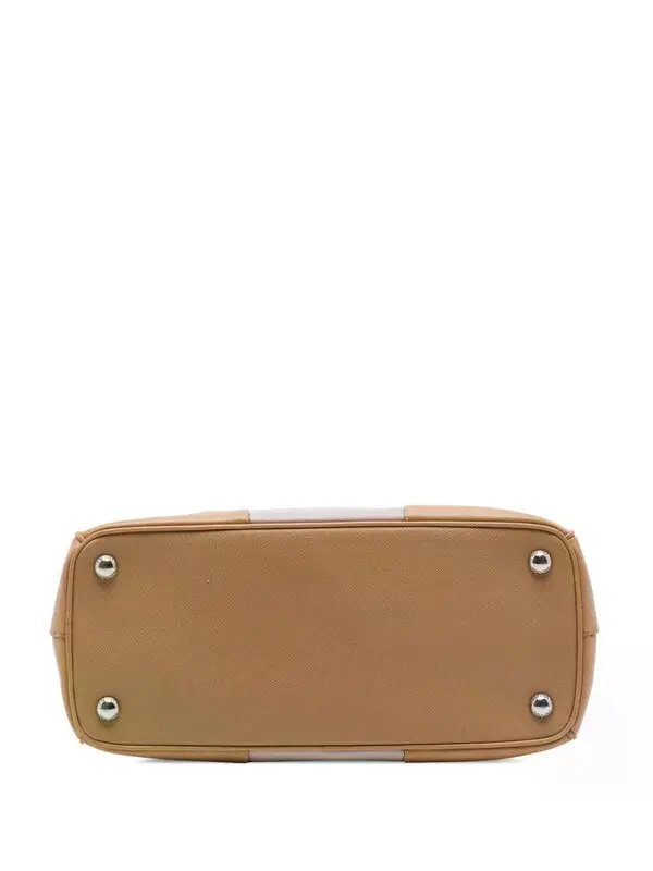 Prada Small Bicolor Saffiano Galleria Double Zip Satchel