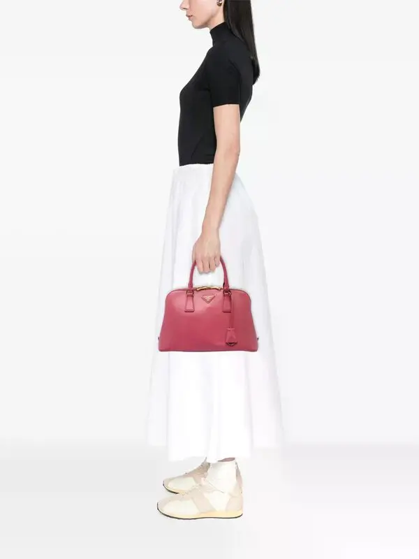 Prada 2010-2016 Medium Saffiano Lux Promenade Satchel - Pink
