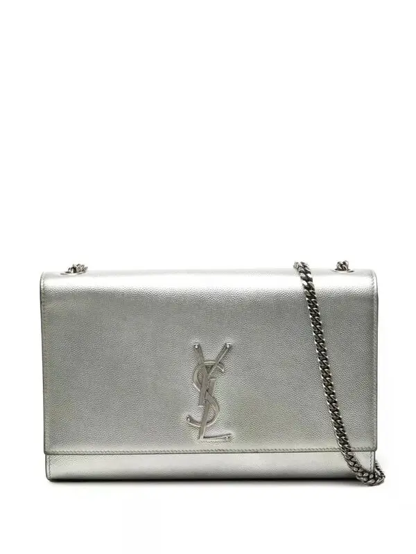 Saint Laurent Monogram Kate Crossbody Bag - Silver