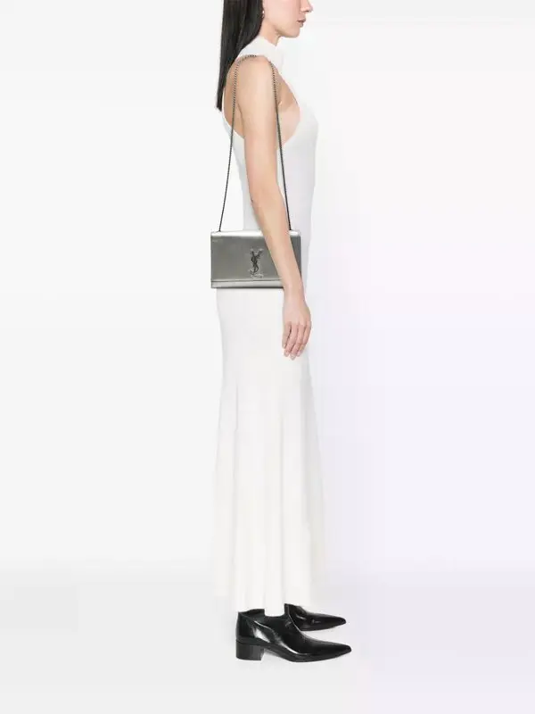 Saint Laurent 2018 Medium Metallic Grain De Poudre Monogram Kate Crossbody Bag