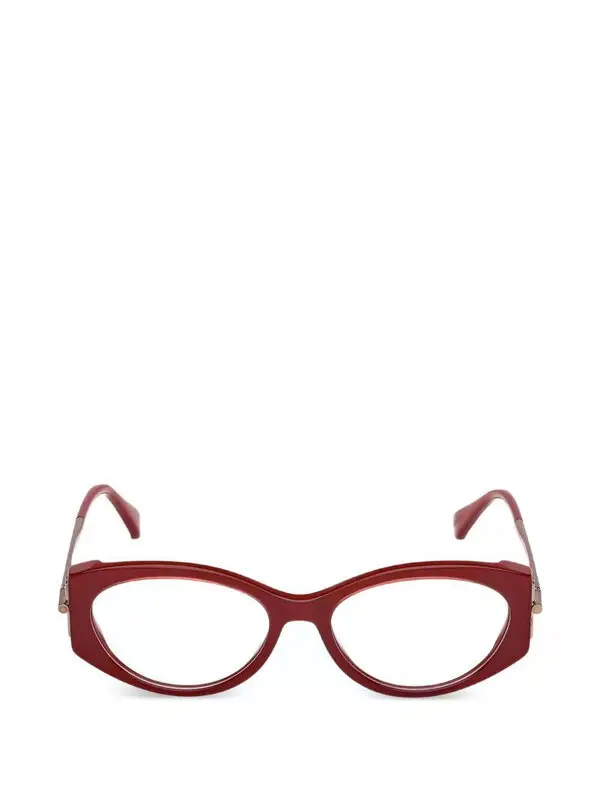 Max Mara Oval Frame Eyeglasses - Red