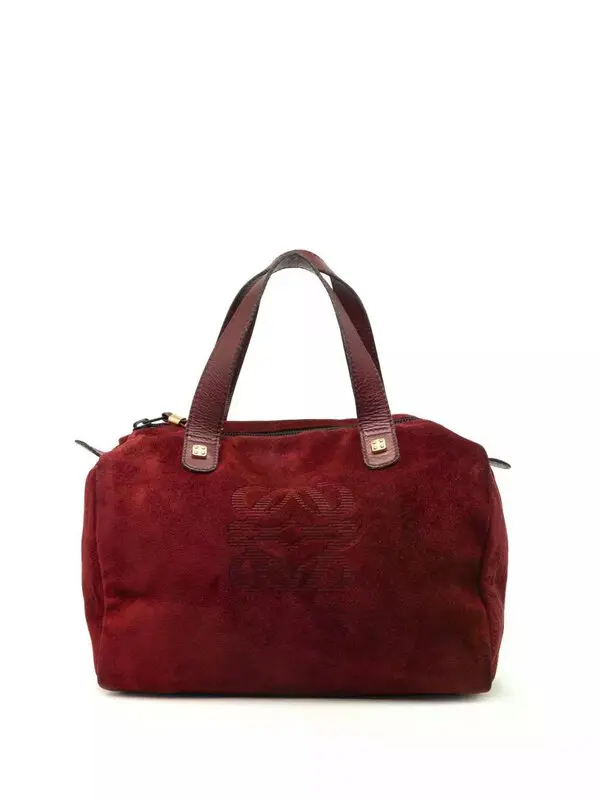 Loewe Suede Anagram Boston Bag