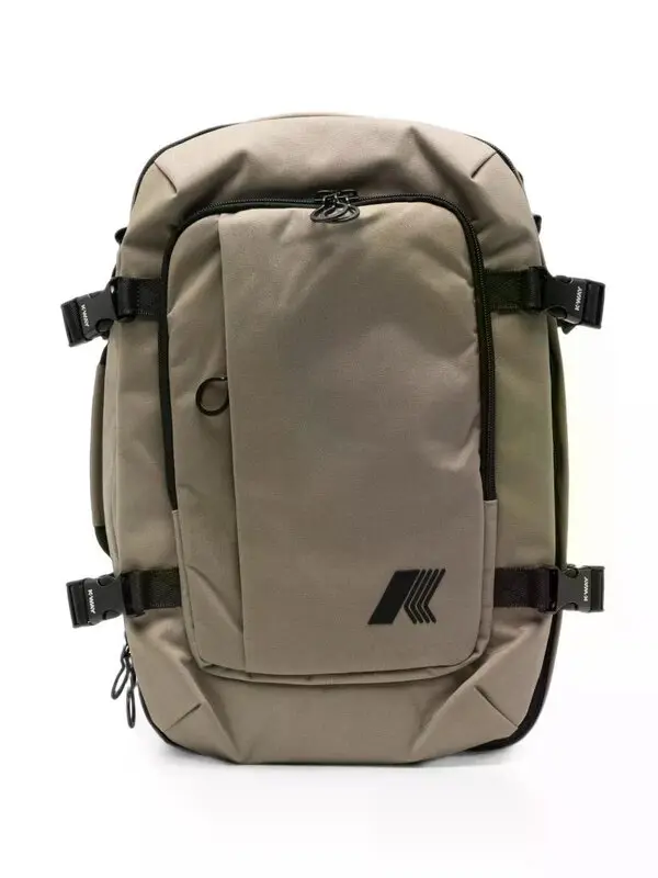 K-WAY Salomette Logo-print Buckled-strap Backpack - Neutrals