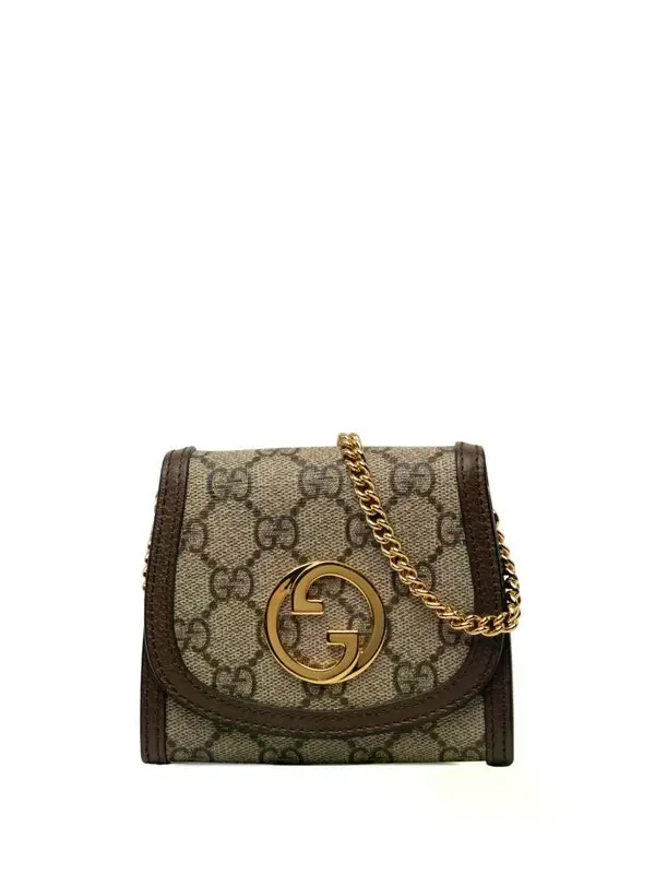 Gucci 2016-2026 Medium Gg Supreme Blondie Wallet On Chain Crossbody Bag - Neutrals