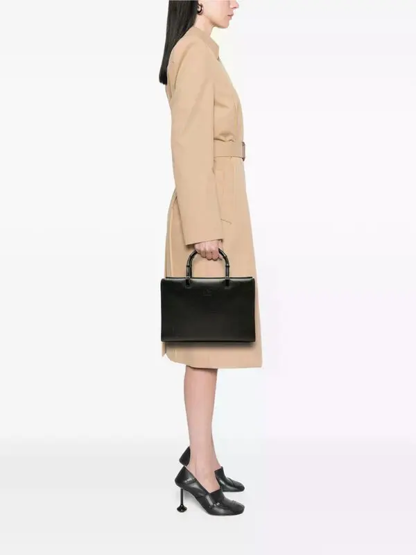 Gucci Grained Calfskin Bamboo Handbag