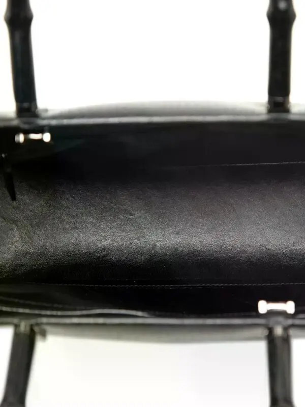 Gucci Grained Calfskin Bamboo Handbag