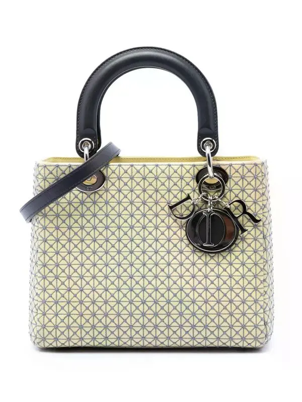 Dior Lambskin Microcannage Lady Satchel - Yellow