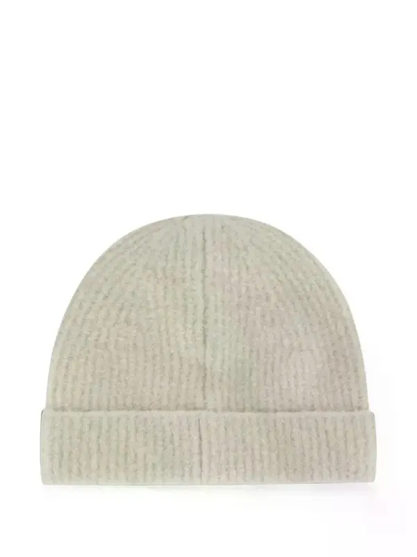 MASSIMO OSTI STUDIO Felted Logo-plaque Ribbed Beanie Hat