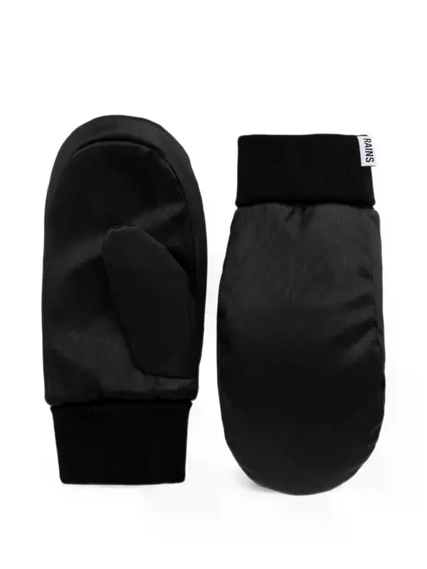Rains Padded Ribbed-cuff Mittens - Black
