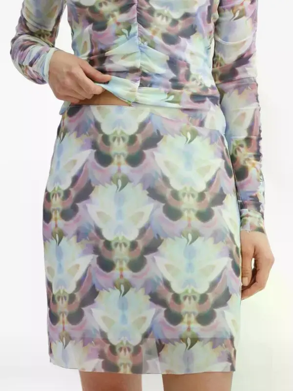 RÉSUMÉ Butterfly-print Mesh Mini Skirt