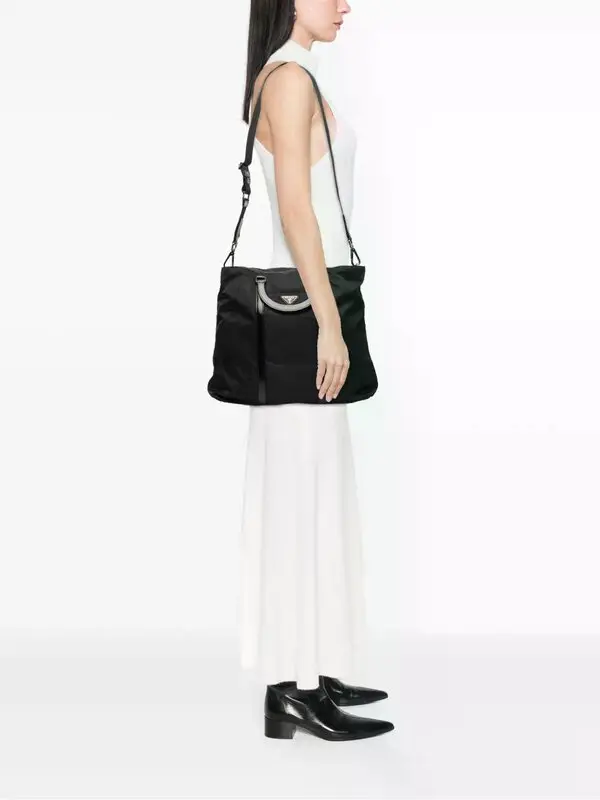 Prada 2000-2013 Tessuto Convertible Tote Satchel - Black