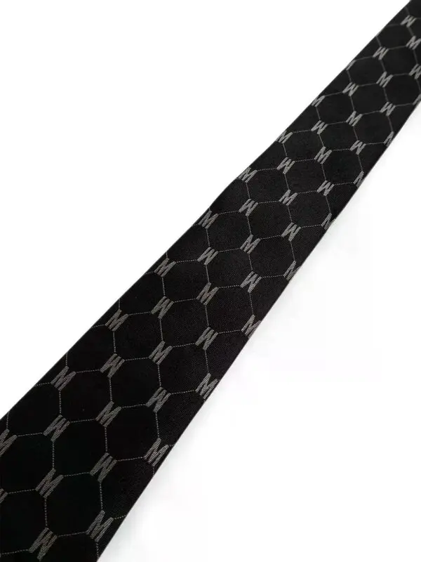 Moschino Monogram Silk Tie