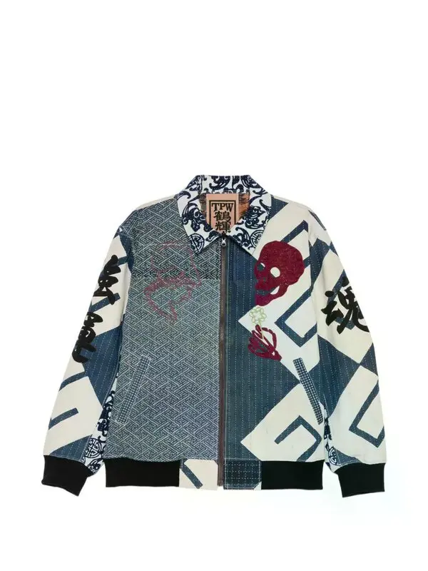 TP WORKS All-over Graphic-print Shirt Jacket - Blue