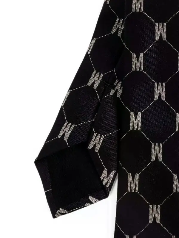 Moschino Monogram-print Silk Tie - Black