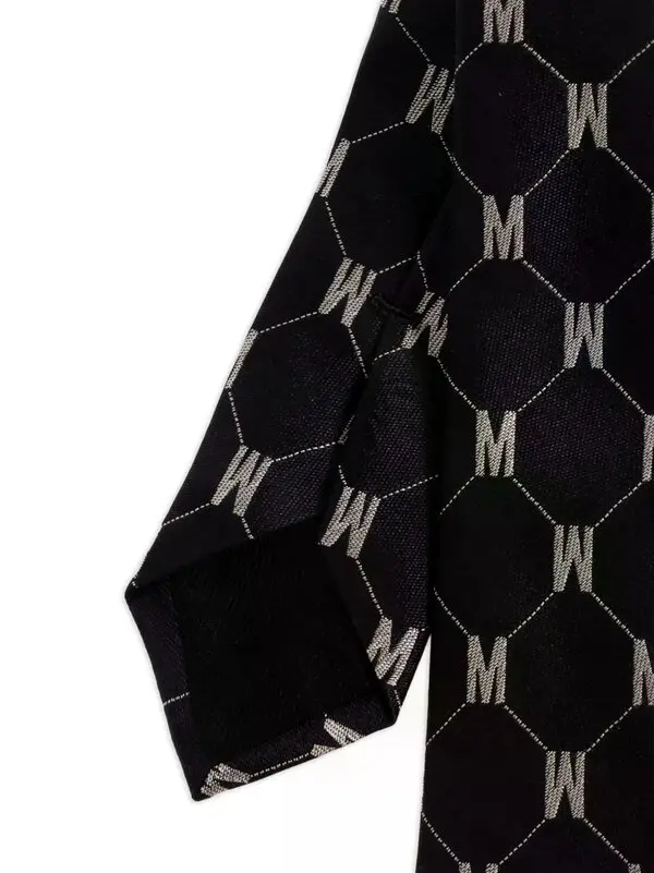 Moschino Monogram Silk Neck Tie - Black
