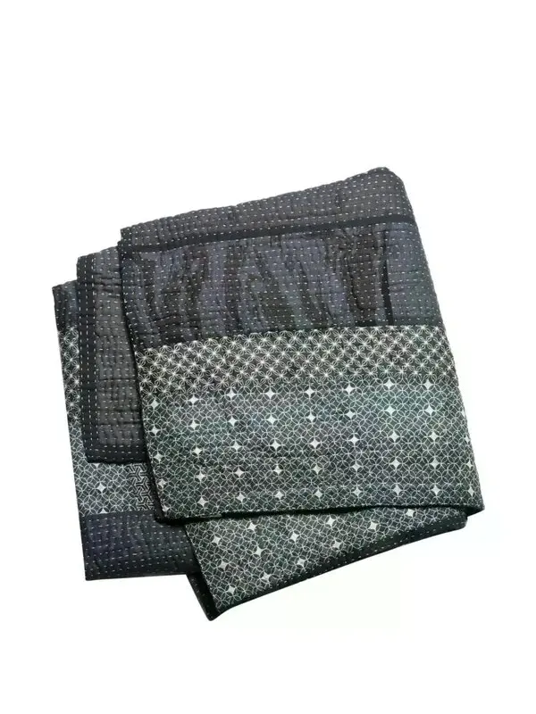 MAHARISHI Sashiko Maha Rice Patchwork Quilted Blanket - Blue