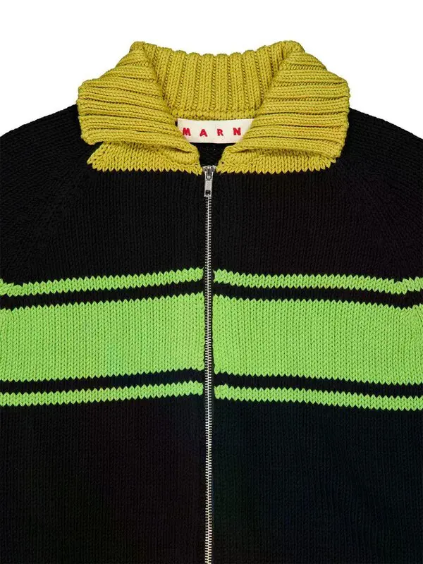 Marni Striped Zip-up Cardigan