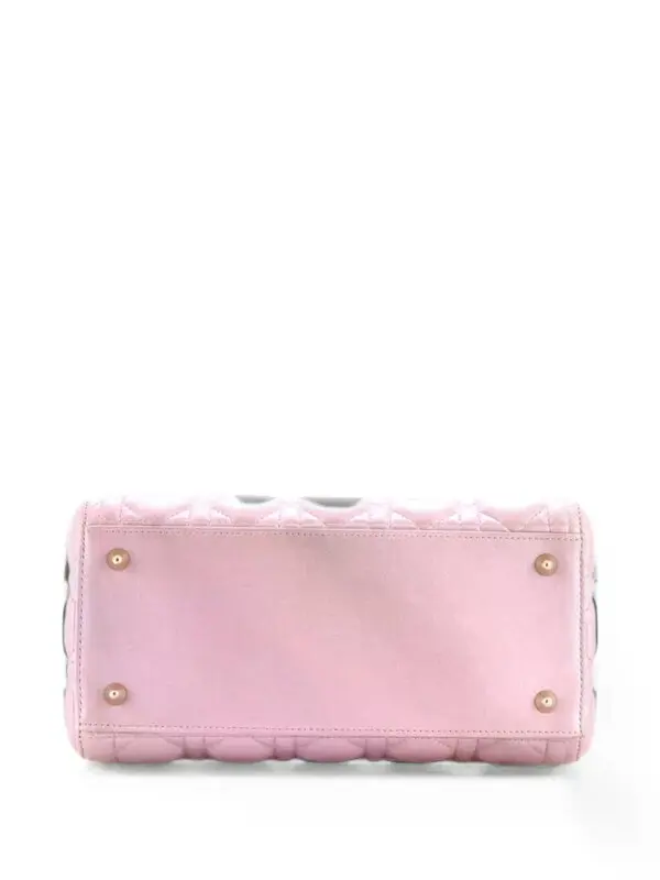 Dior Lady Bag Cannage Quilt Metallic Leather Satchel