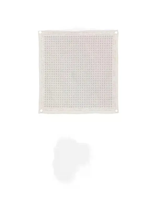 Eleventy Geometric-print Pocket Square - Neutrals