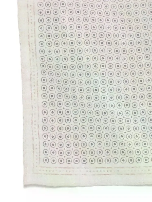 Eleventy Geometric-print Pocket Square - Neutrals