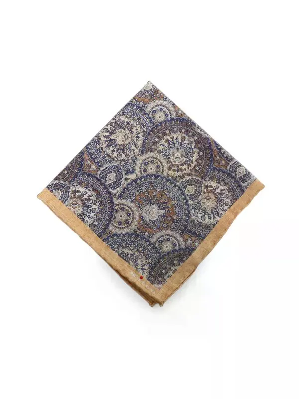 Kiton Paisley-print Silk Square - Blue