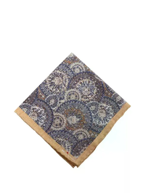 Kiton Paisley-print Silk Square - Blue