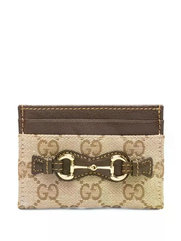 Gucci Horsebit Gg Supreme Card Holder - Neutrals