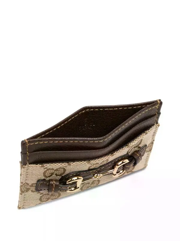 Gucci Horsebit Gg Supreme Card Holder - Neutrals