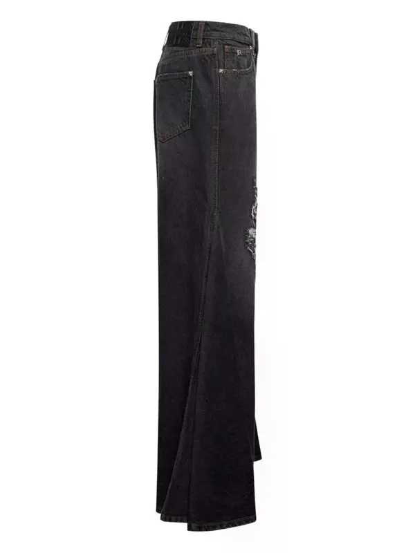 John Richmond Distressed Wide Leg Jeans