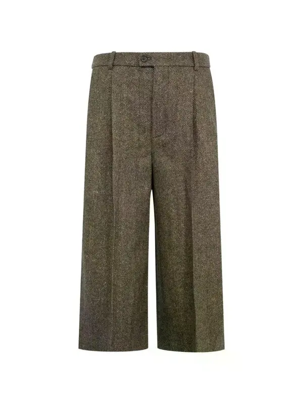 Saint Laurent Pleated Knee-length Shorts - Brown